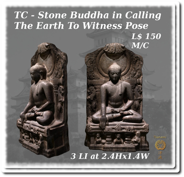 Second Life Marketplace - Stone Buddha in Calling The Earth To Witness Pose